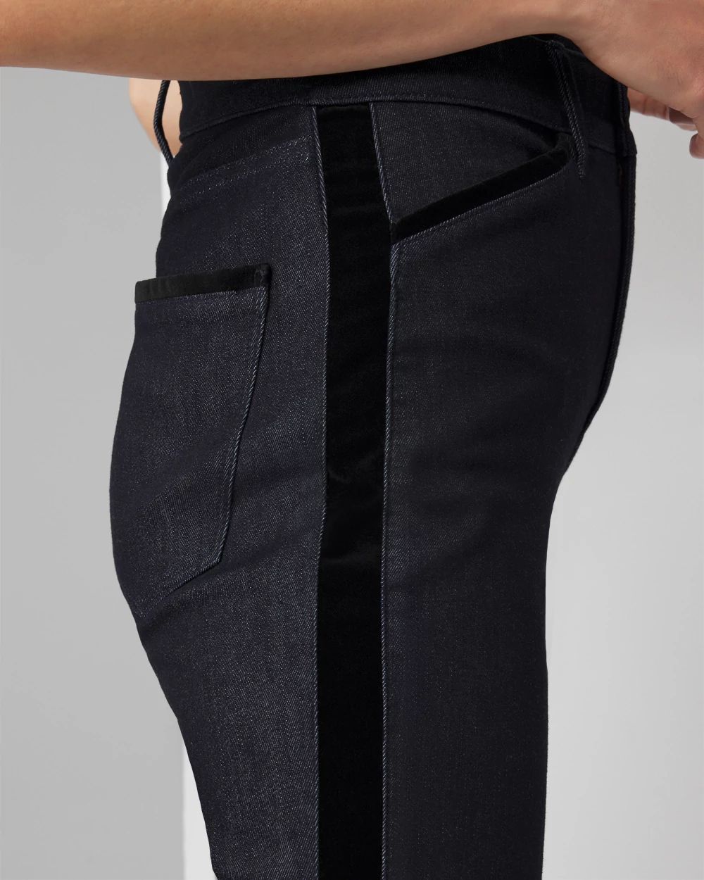 Extra High-Rise Sculpt Velvet Trim Trouser Jean | White Extra High-Rise Sculpt Velvet Trim Trouser Jean | White